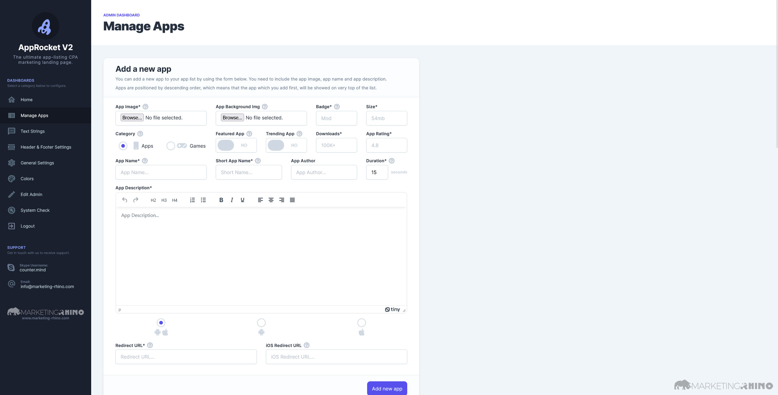 AppRocket V2 – CPA Marketing Landing Page | Marketing Rhino
