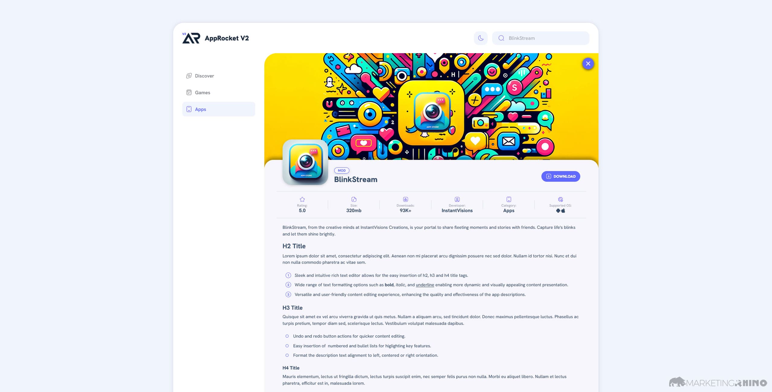 AppRocket V2 – CPA Marketing Landing Page | Marketing Rhino