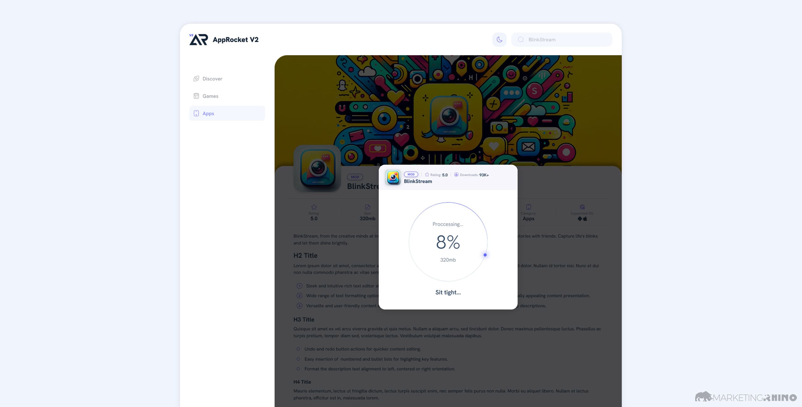 AppRocket V2 – CPA Marketing Landing Page | Marketing Rhino
